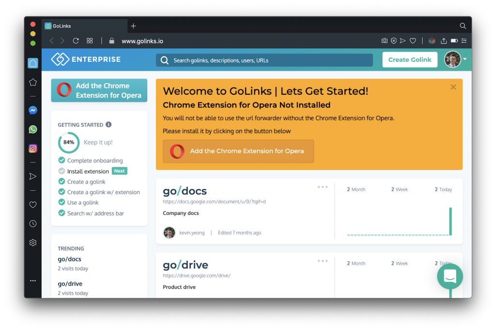 The GoLinks® Help Center - Opera browser extension