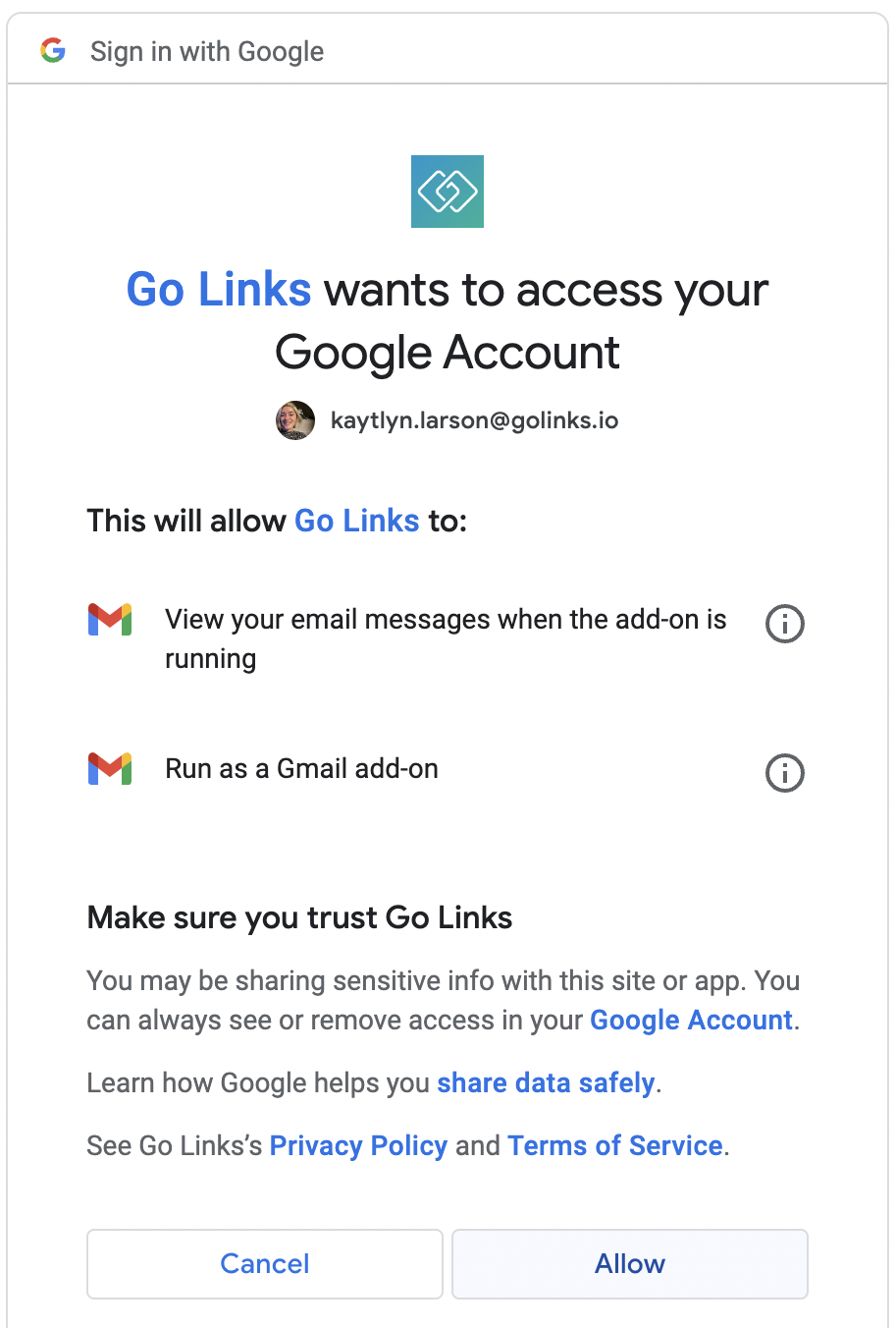 The GoLinks® Help Center - Adding and Using the GoLinks Gmail Integration