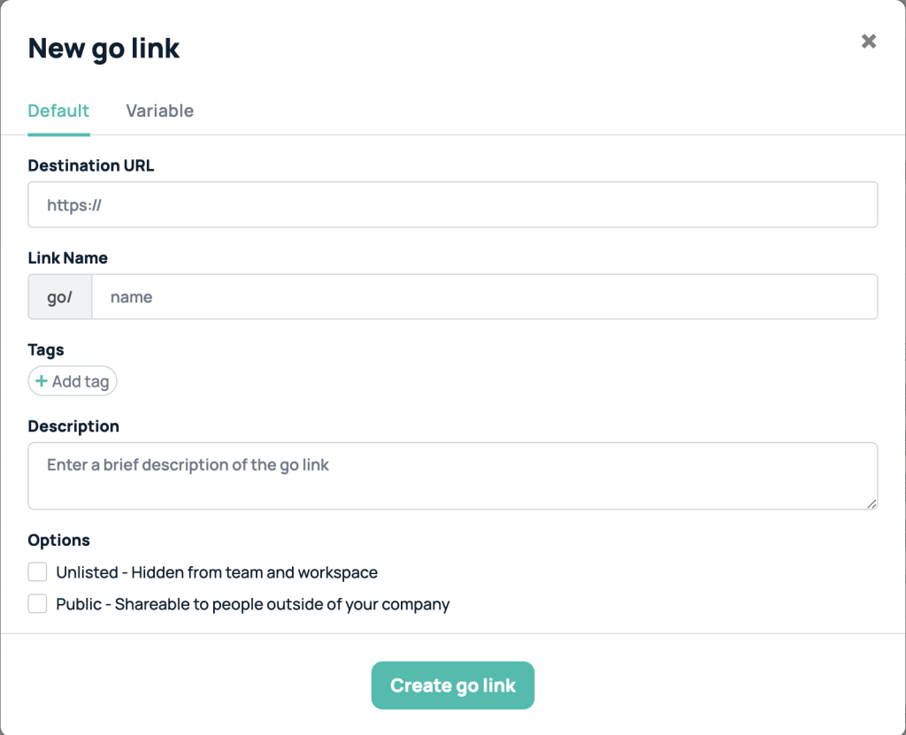 The GoLinks® Help Center - How to Create Go Links